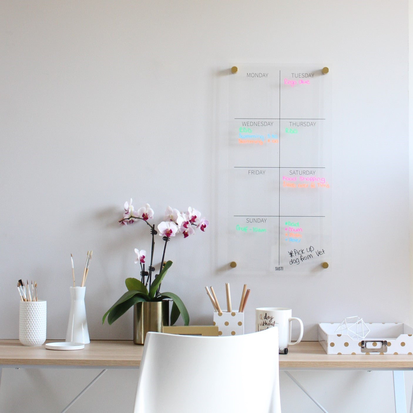 Portrait Weekly Wall Planner - CLEAR | Siisti Planners and Organisers